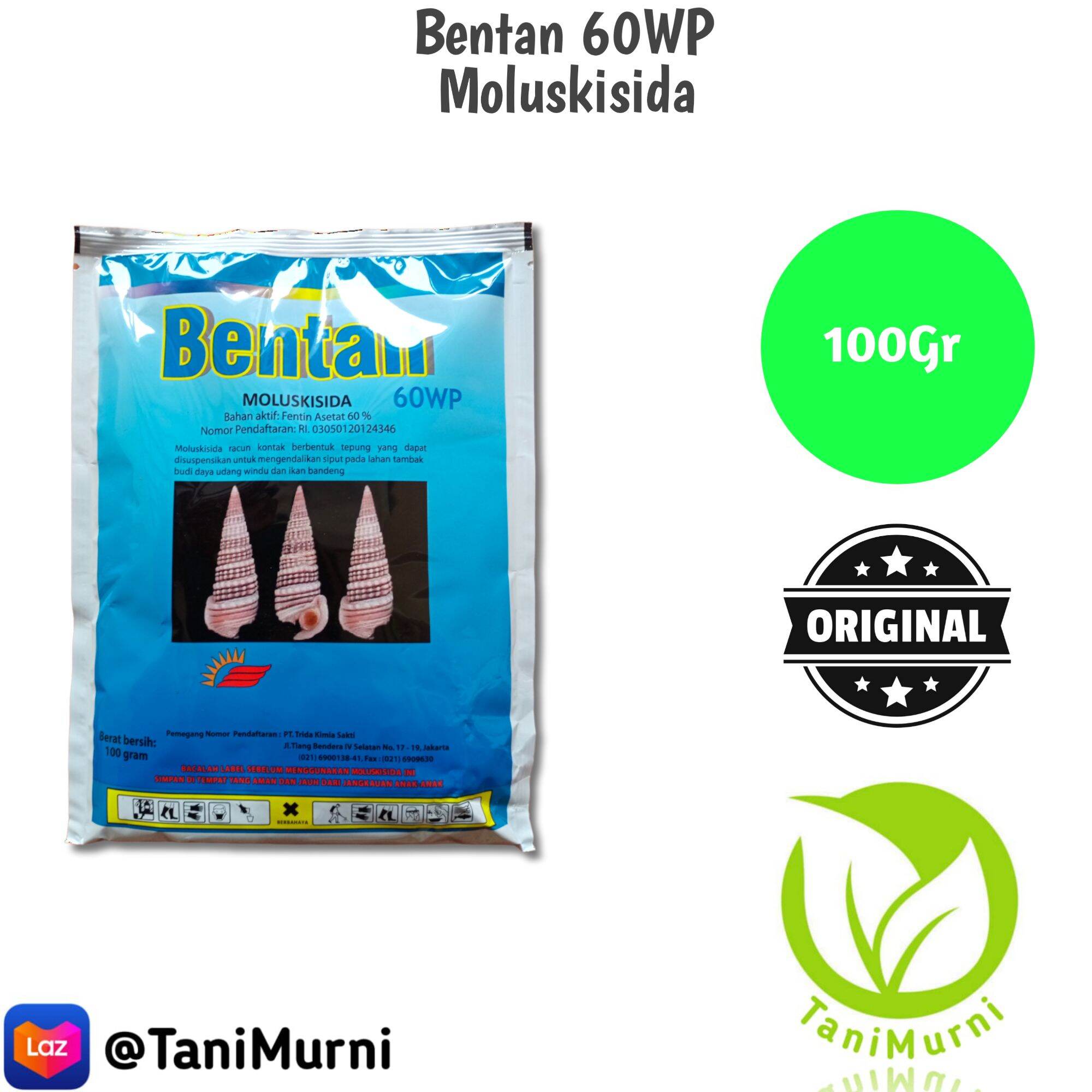 BENTAN 60 WP 100 GRAM/bentan obat keong/bentan racun keong/OBAT ...