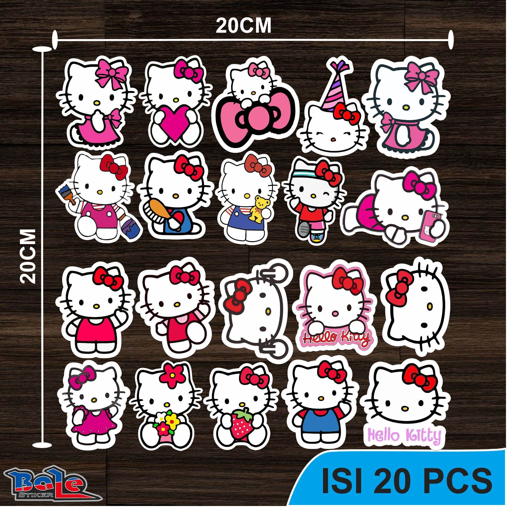 STIKER PACK HELLO KITY isi 24 pcs sticker estetik tumbler hp laptop ...