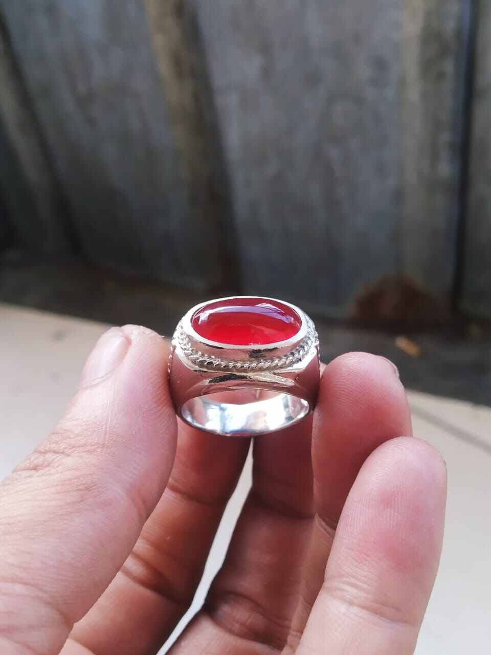 cincin batu akik red baron asli model lintang unik limited edition ...