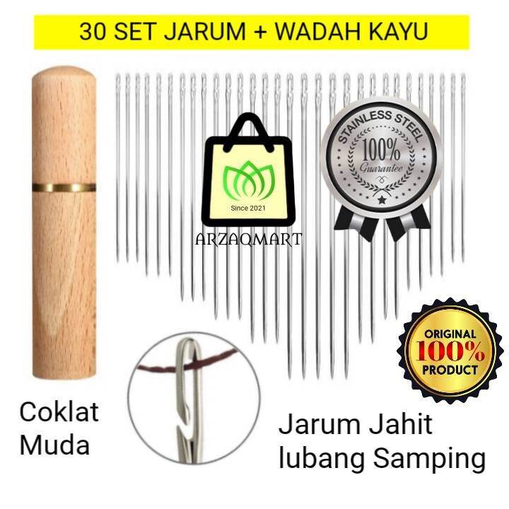 SATU SET 30/12 PCS JARUM JAHIT TANGAN RUMAH TANGGA LUBANG SAMPING (LS ...