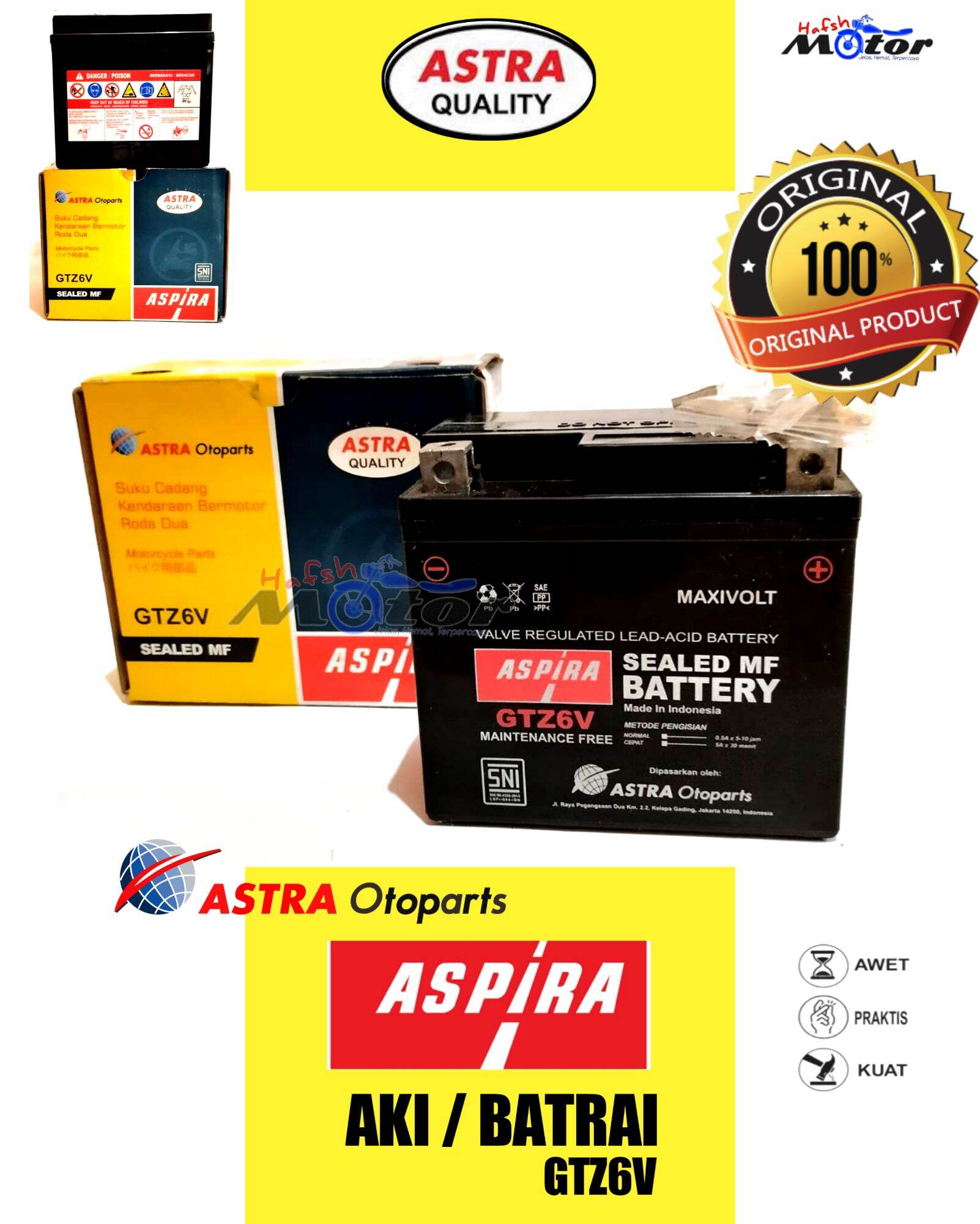 Aki Baterai Battery kering motor Honda Yamaha Suzuki Vario 125 Vario ...