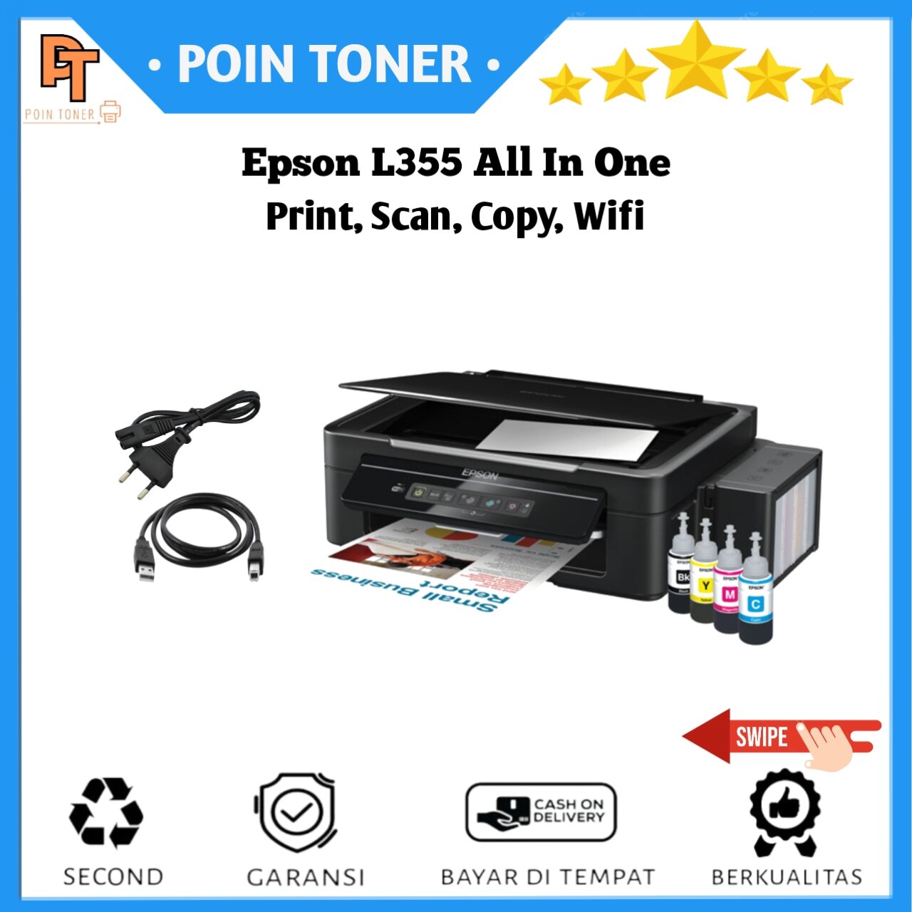 Printer Epson L355 Print,Scan,Copy,WiFi | Lazada Indonesia