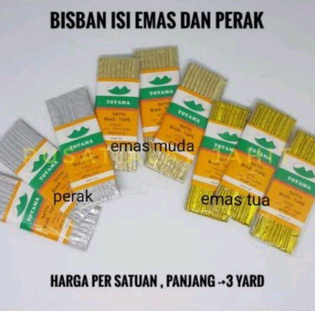 BISBAN LISBAN PITA LIS BIS ISI PAKAIAN BAJU EMAS PERAK GOLD SILVER ...