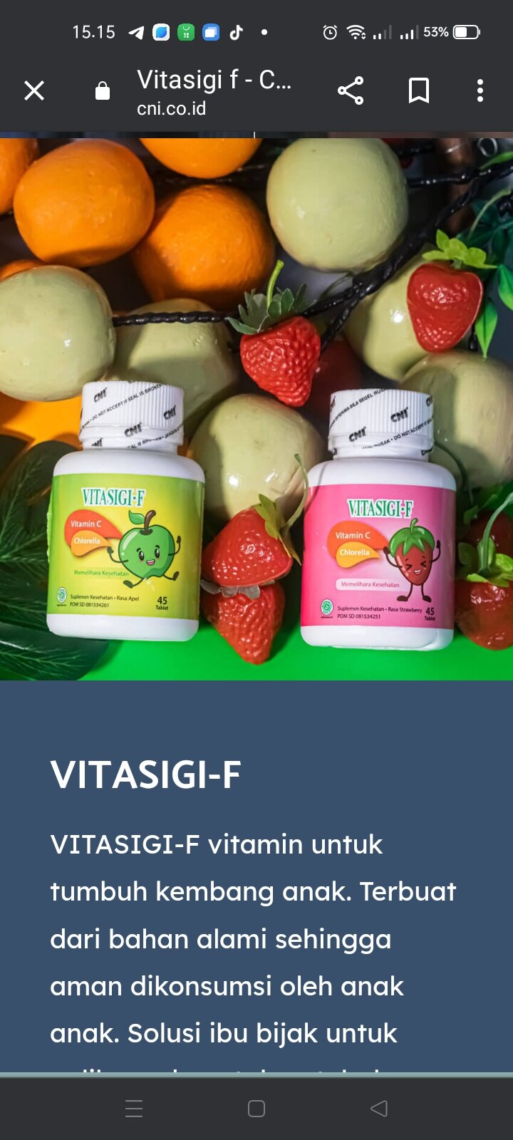 vitamin anak CNI VITASIGI-F rasa Apel | Lazada Indonesia