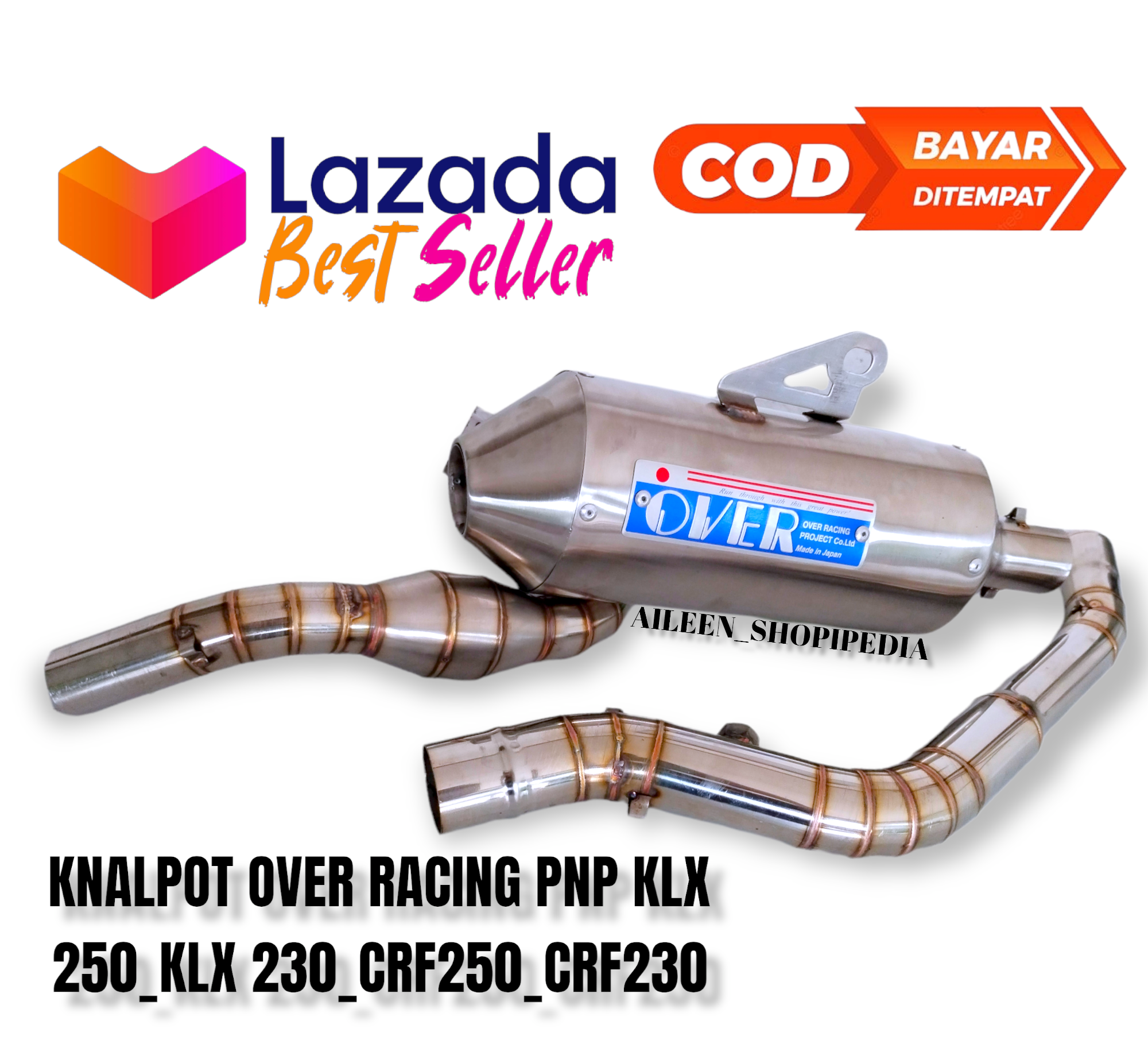 OKNALPOT MOTOR KLX 250 KLX 230 CRF 250 Cc OVER RACING JAPAN Stainless ...