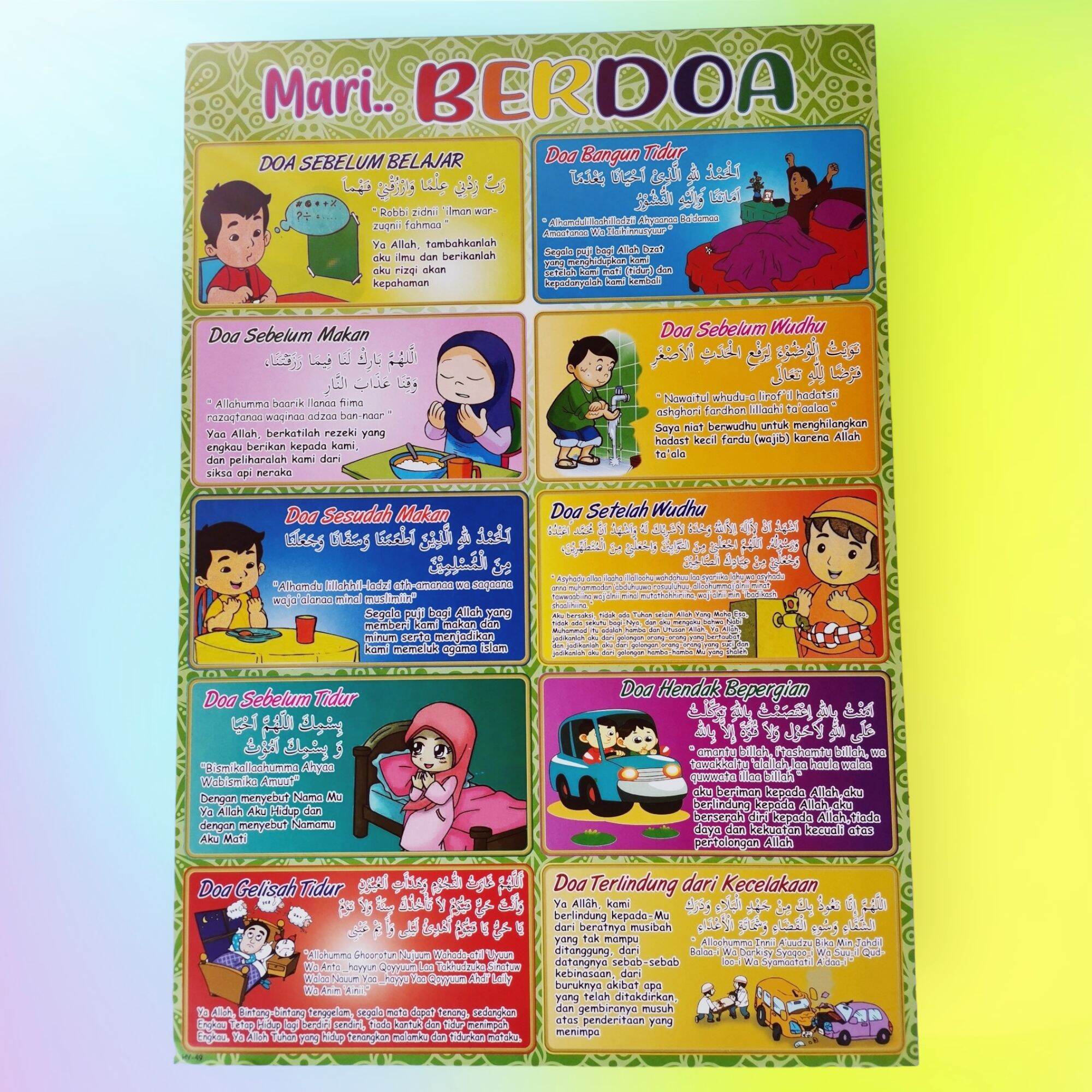 Poster Edukasi Islami / Hijaiyah / Niat Shalat / Rukun Islam / Berdoa ...