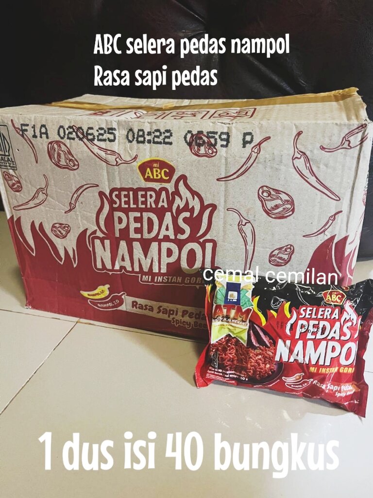 1 dus isi 40 bungkus Mie instant ABC selera pedas nampol rasa ayam ...