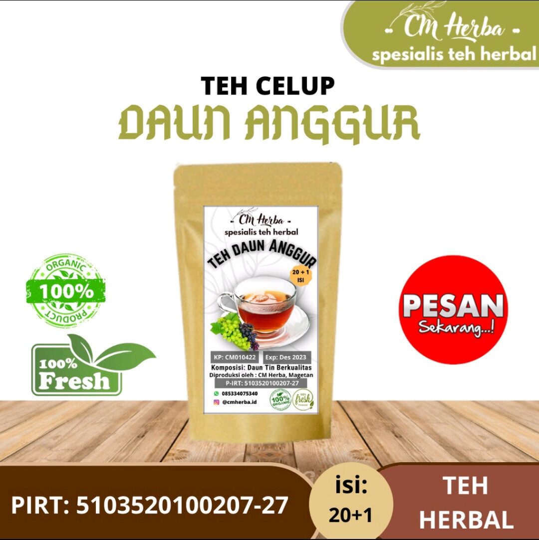 TEH DAUN ANGGUR, OBAT LIVER, SEMBELIT, DIARE ORGANIK DAN ORIGINAL ...