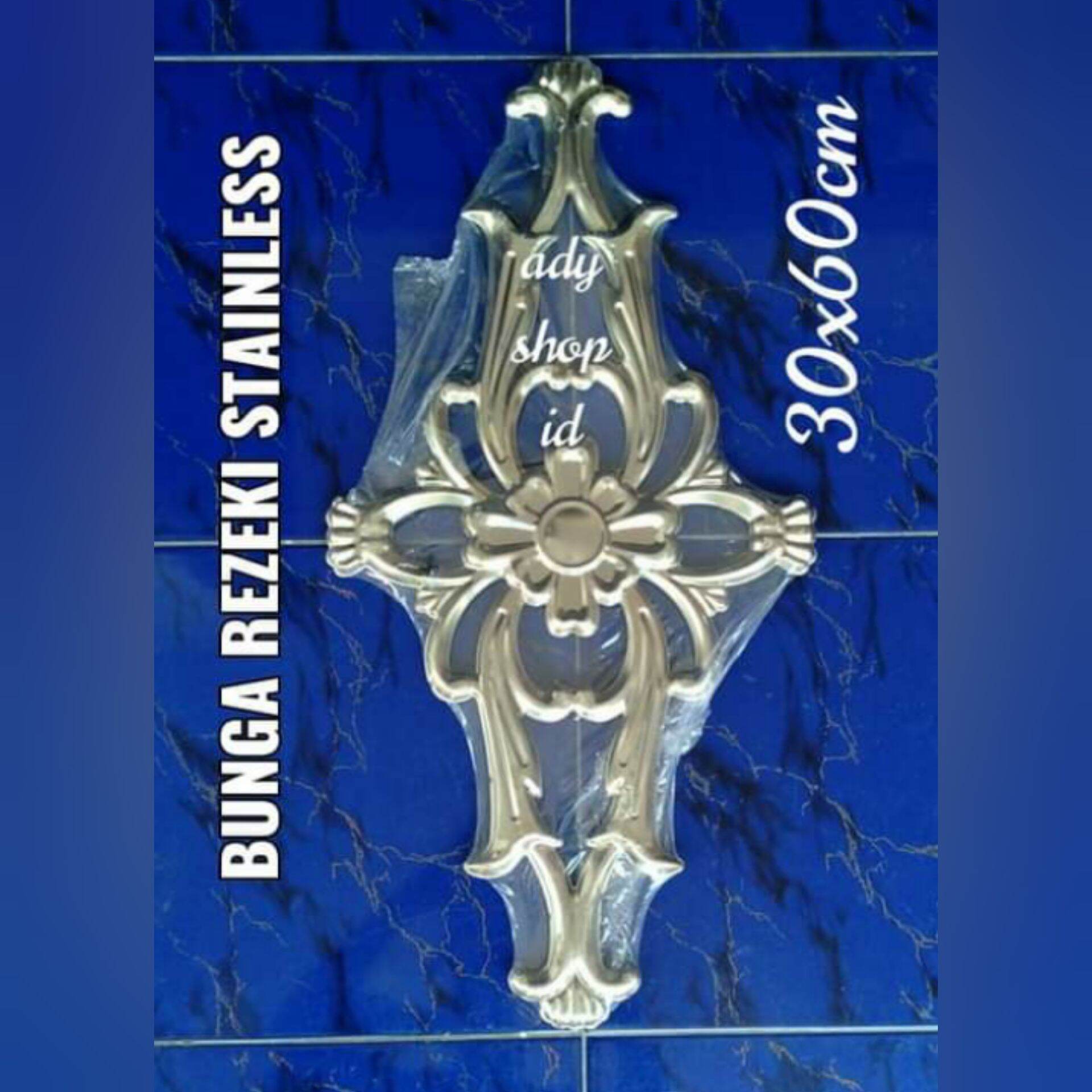 Ornamen pagar stainless aksesoris bunga rezeki rejeki ukuran 30x60cm ...