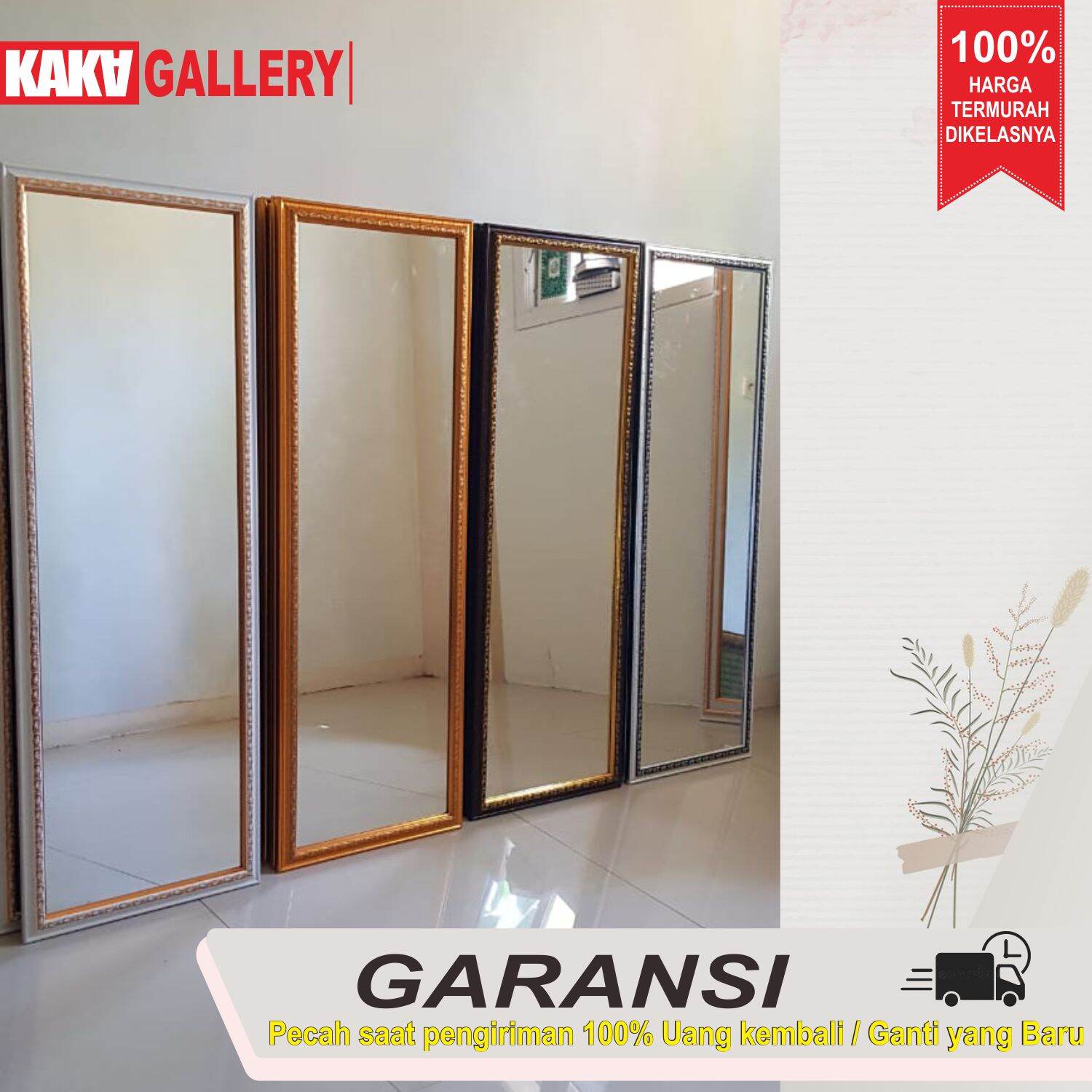 Kaca cermin dingding / Kaca cermin full body / Kaca cermin 35×95 / Kaca ...