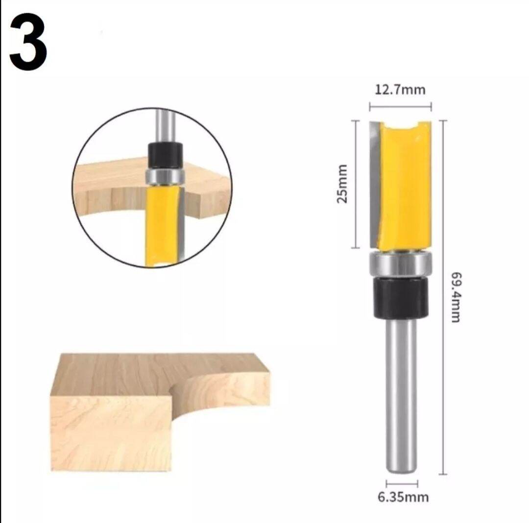 Mata Profil Kayu Flush Trim Single Bearing Trimmer Router Bits Mata ...