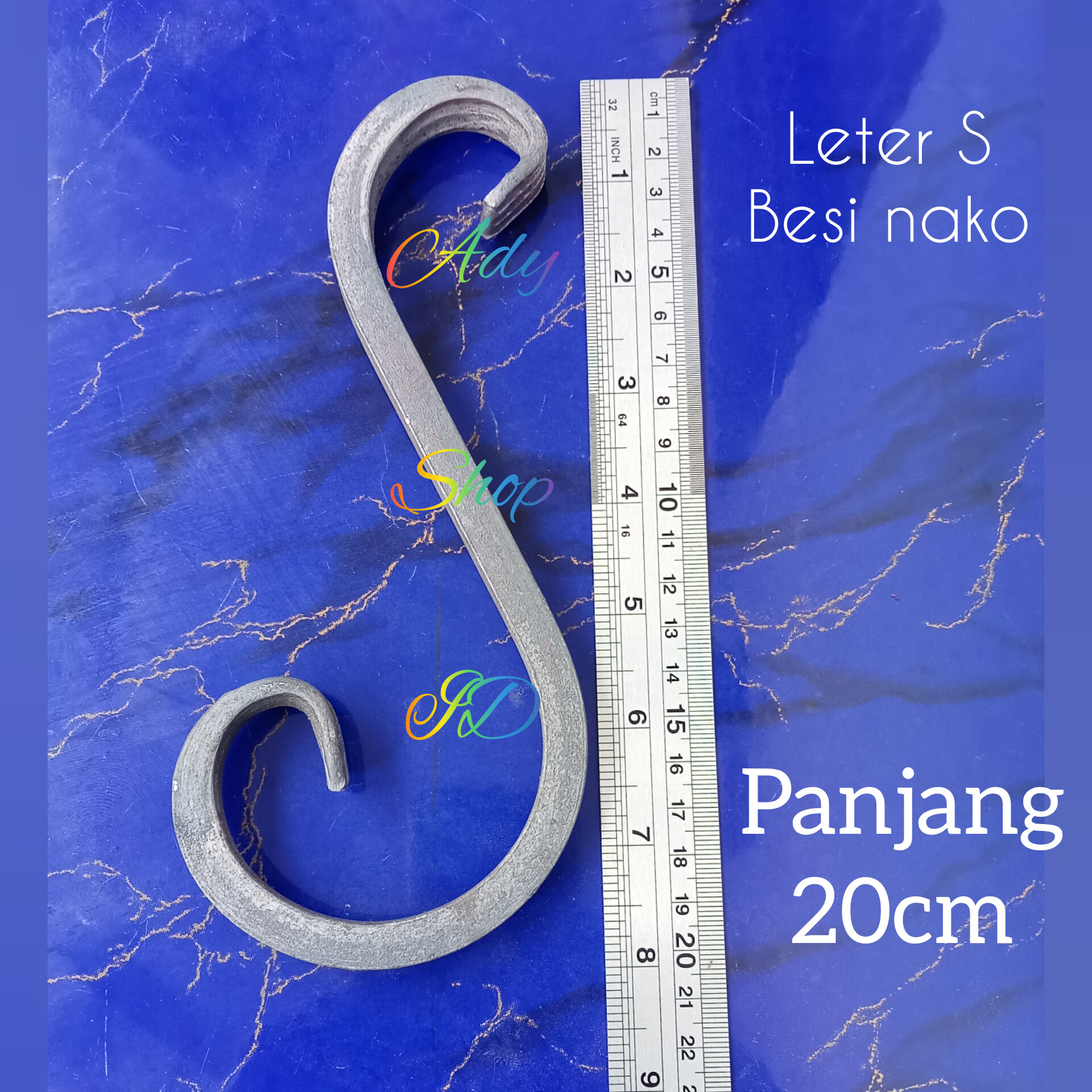 Leter S besi nako ukuran panjang 20cm, hiasan aksesoris pagar besi ...