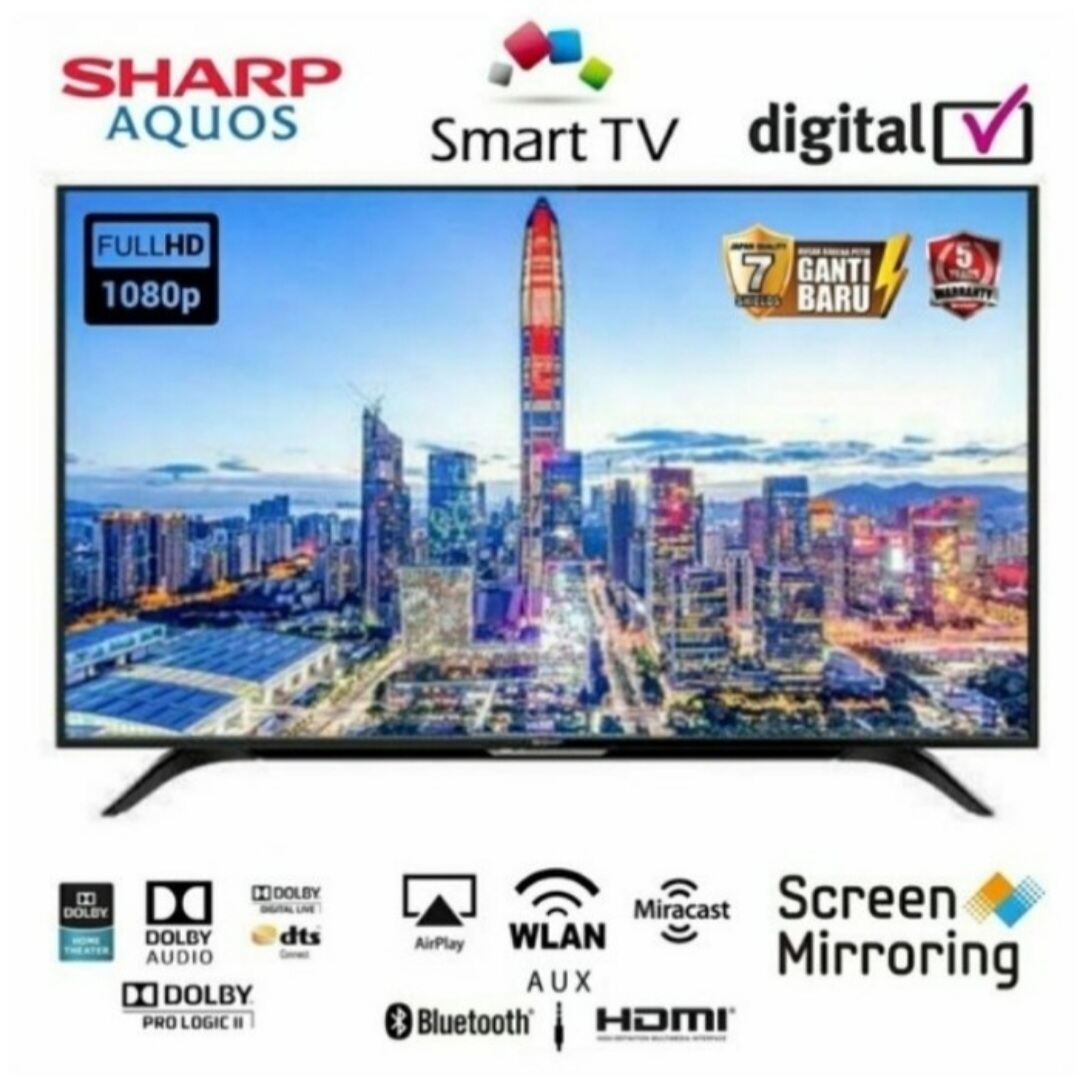 TV SHARP 42INCH LED GOOGLE TV SMART FULL HD TYPE C42EG1I | Lazada Indonesia