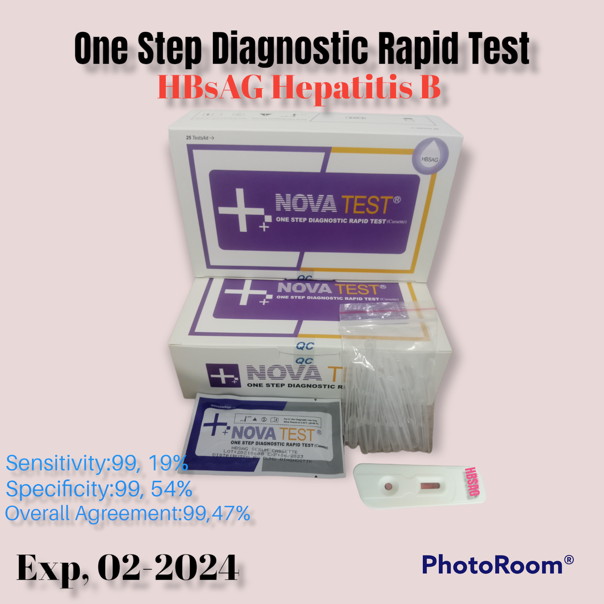 Alat uji HBsAG Hepatitis B Cassette 25 Test Novatest | Lazada Indonesia