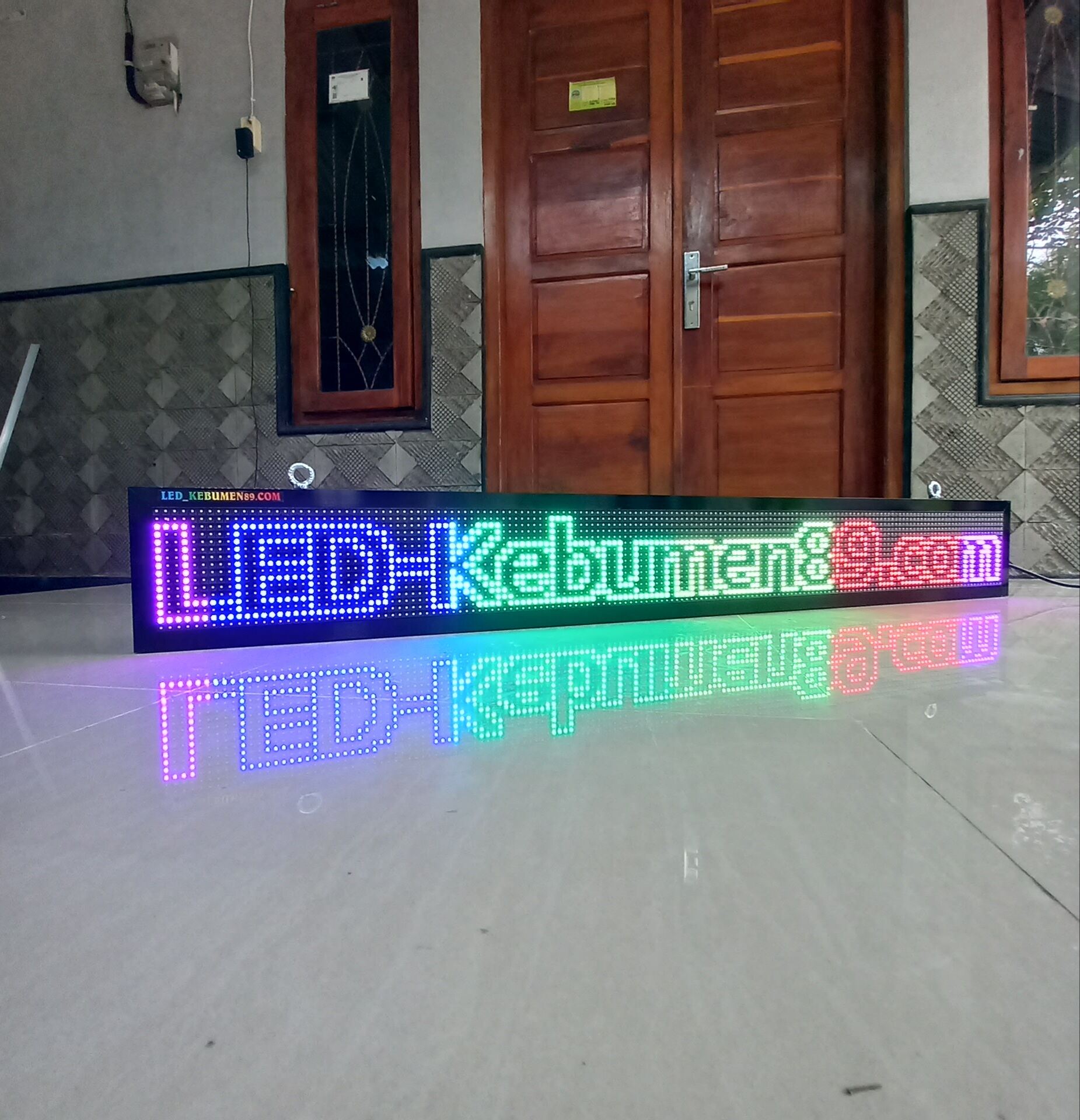 running text 160x20cm outdoor full colour RGB lampu papan nama led ...