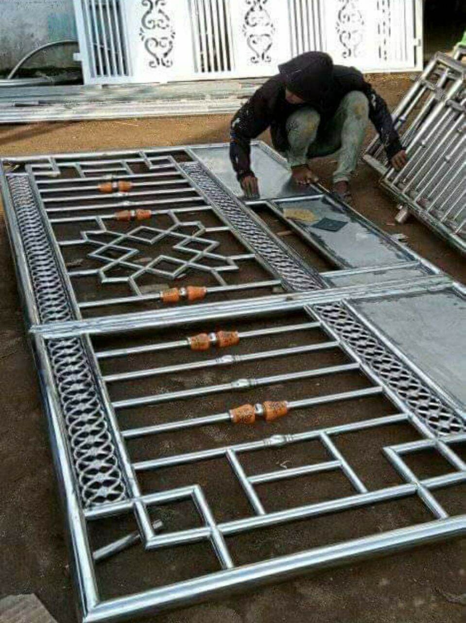 [ PAGAR STAINLESS STEEL ] pintu pagar stainless steel minimalis modern ...