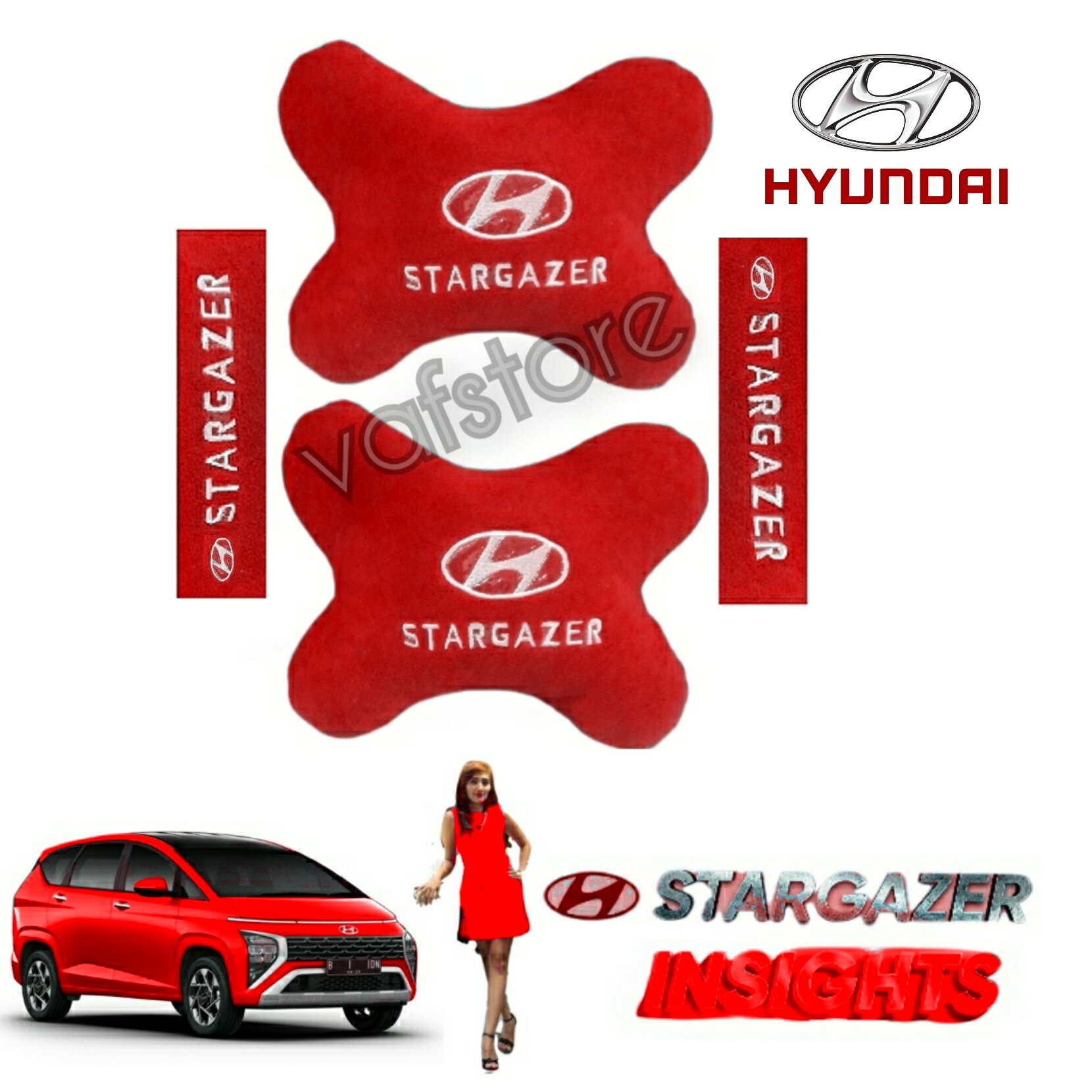BANTAL MOBIL HYUNDAI STARGAZER WARNA MERAH | Lazada Indonesia