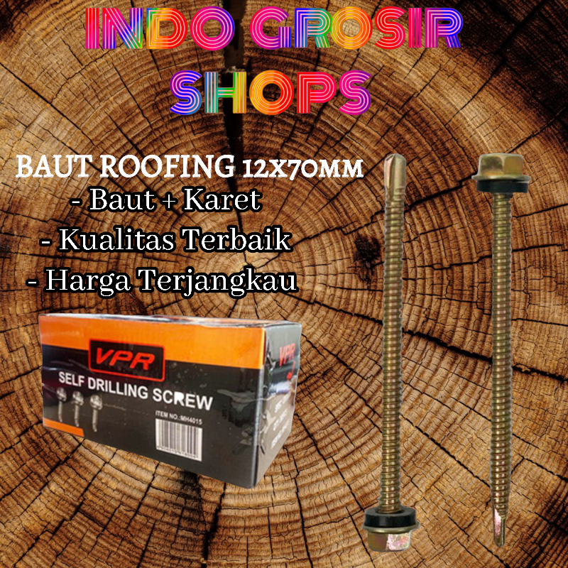 Baut roofing 12 x 70 baut rofing 7cm 10pcs atap baja ringan alderon 7cm ...