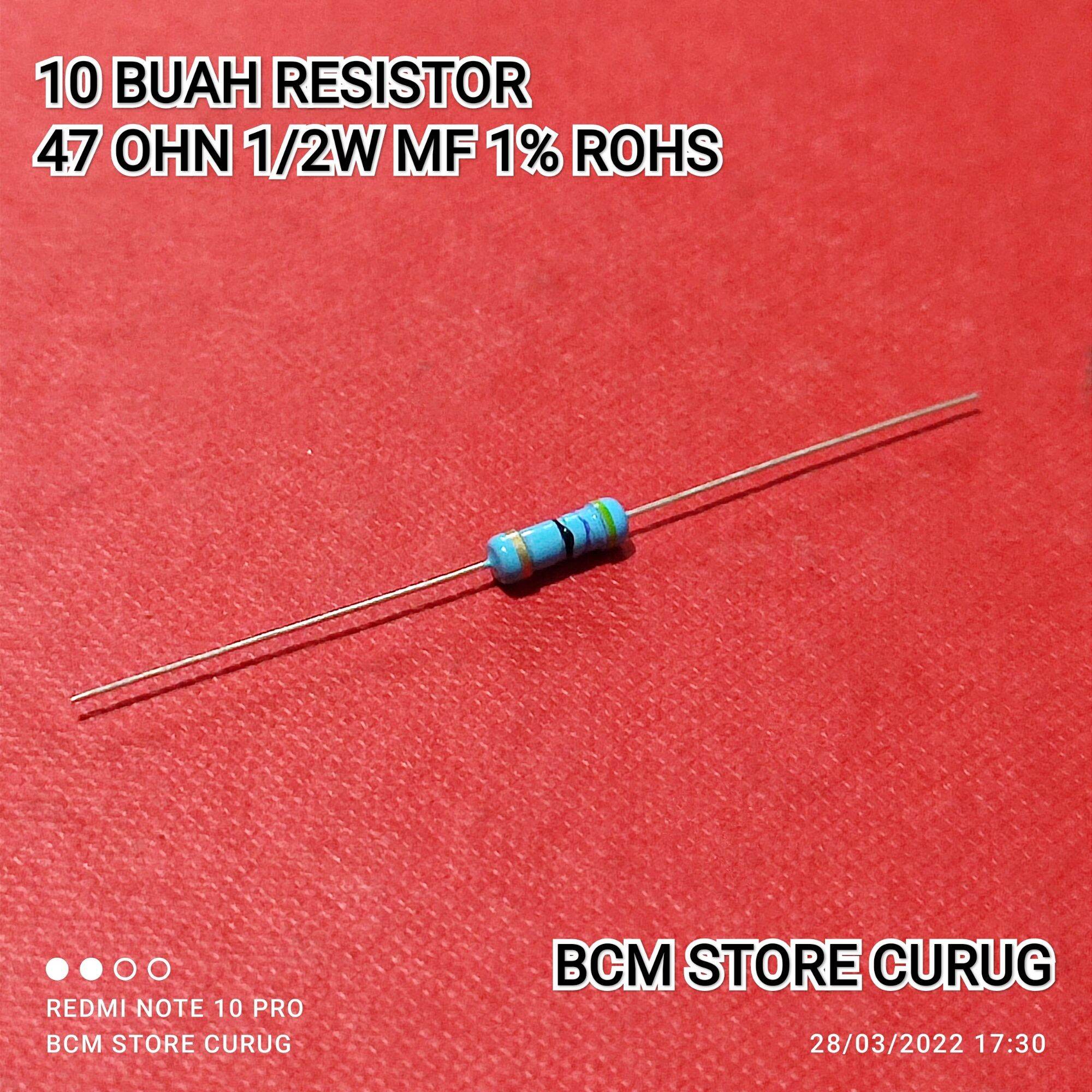 10 BUAH RESISTOR 47 OHM 1/2W MF 1% ROHS | Lazada Indonesia