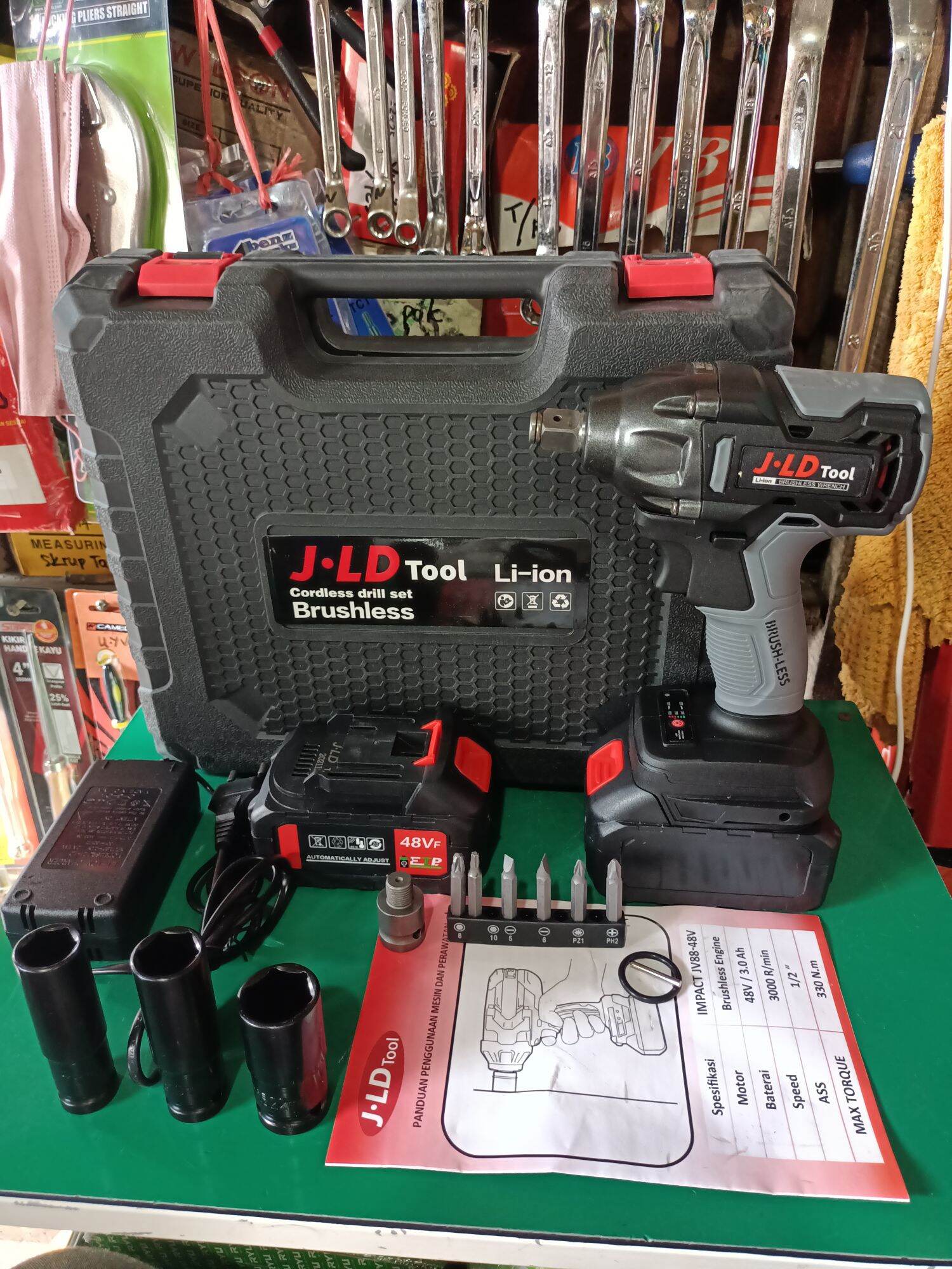Mesin bor impact baterai 48 volt JLD/Mesin bor baut baterai 48 volt Jld ...