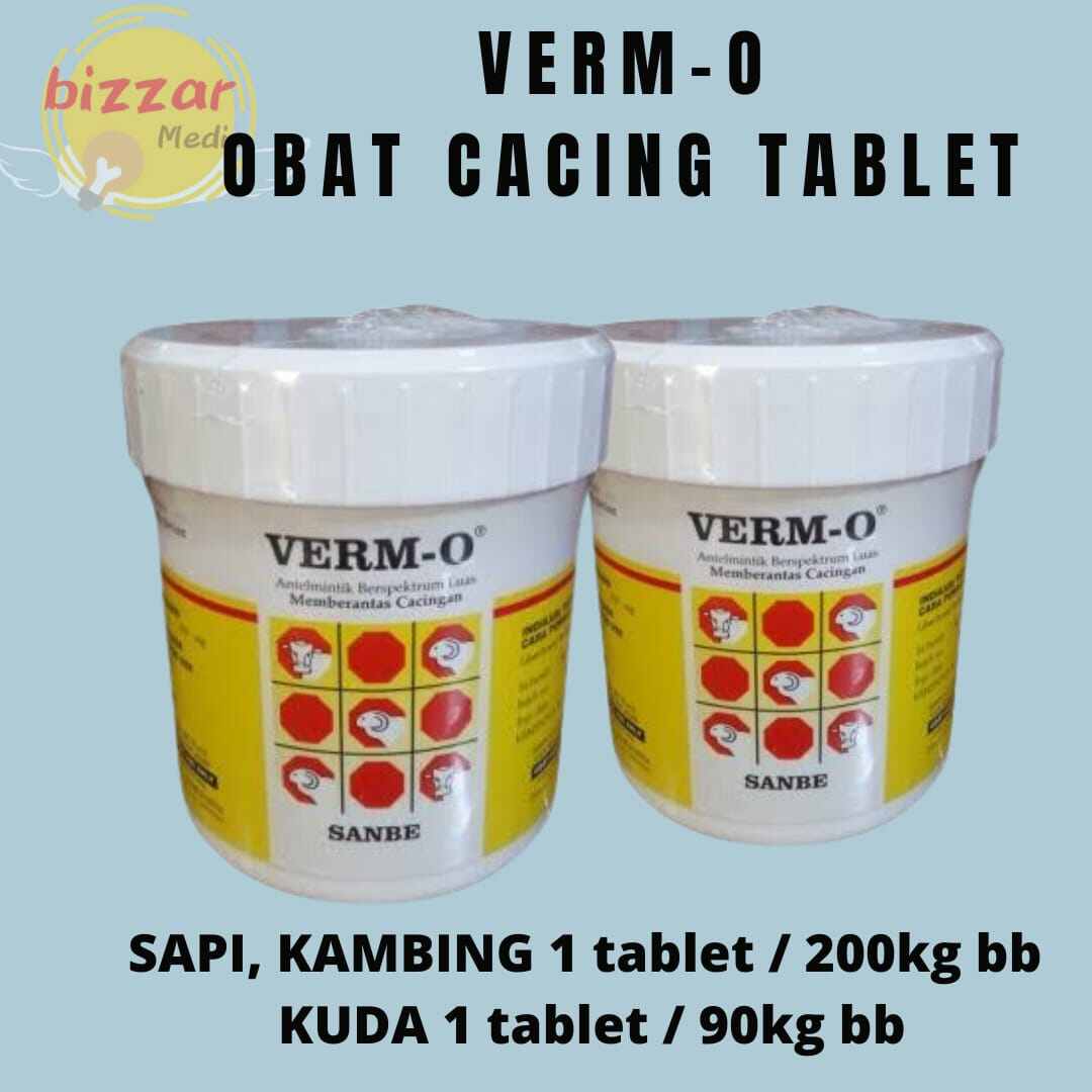 VERMO VERM O OBAT CACING TABLET HEWAN KUDA SAPI KERBAU PAKET 2 TABLET ...