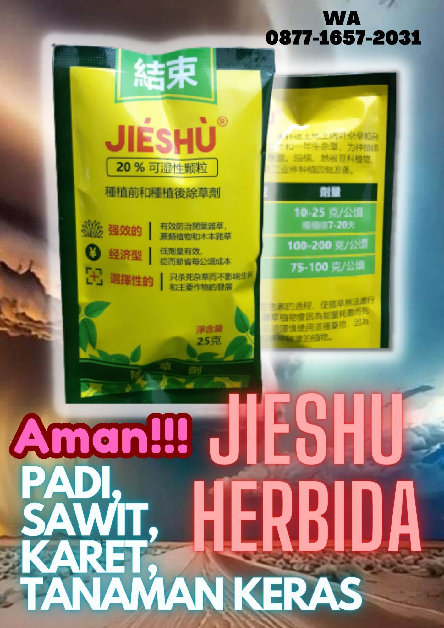 JIESHU Racun Rumput Serbuk Aman Untuk Padi dan Sawit | Lazada Indonesia