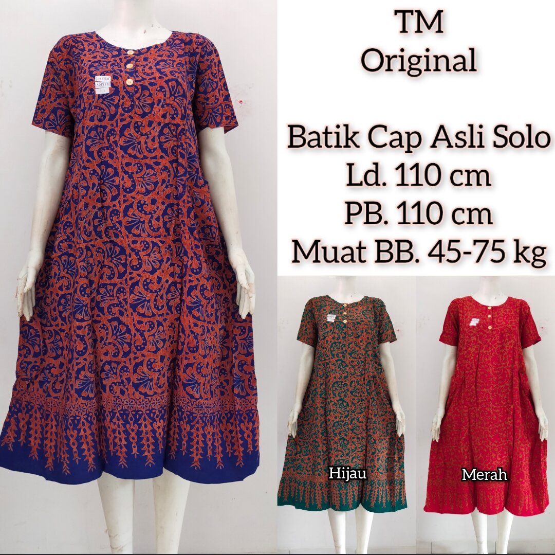 SAHRA - DASTER BATIK SOLO TERBARU/DASTER WANITA TERBARU / LD.120 CM, PB ...
