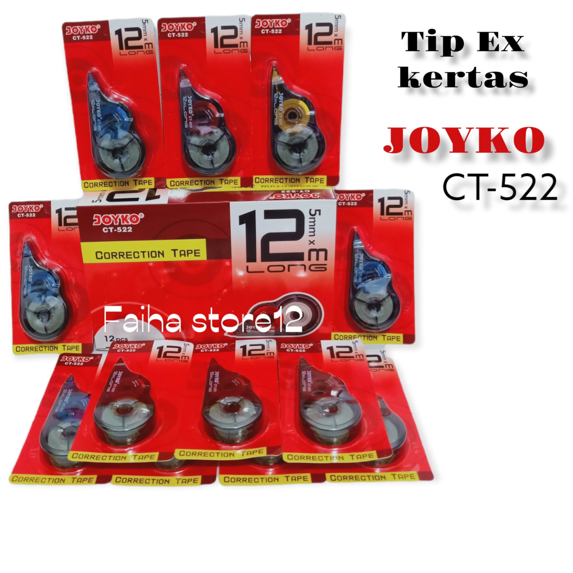Tip Ex Kertas Pita Joyko [CT-522] / Correction Tape X Roll/TIP X KENKO ...