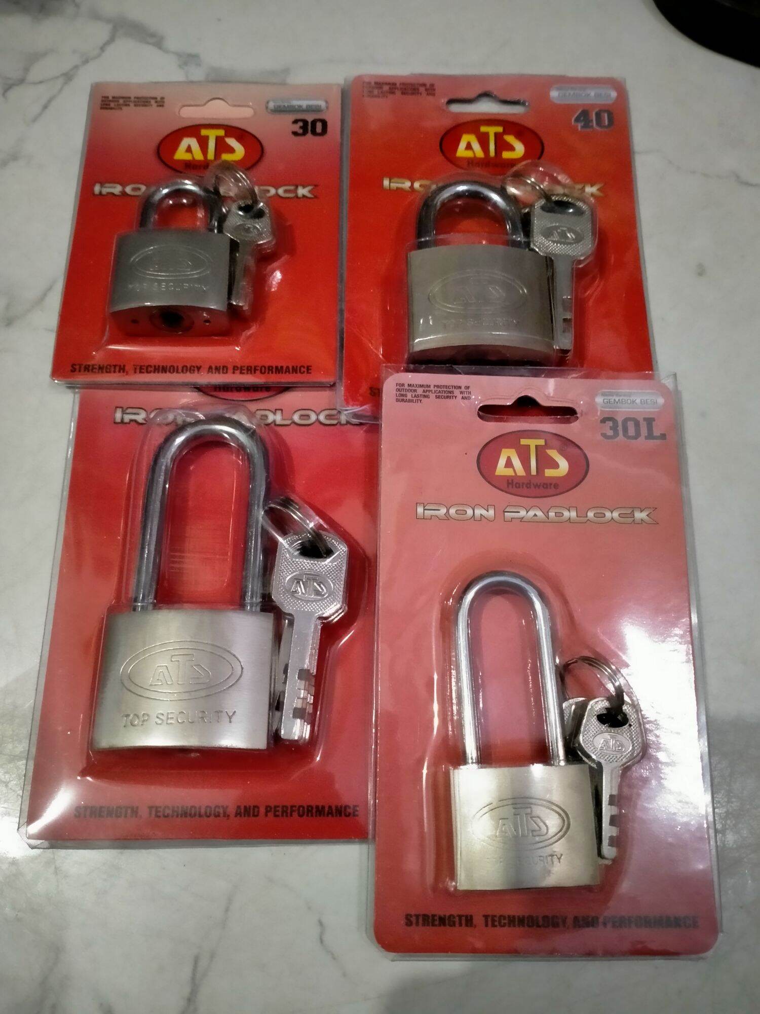 gembok ATS 30mm 40mm 50mm panjang pendek gembok pagar gudang | Lazada ...