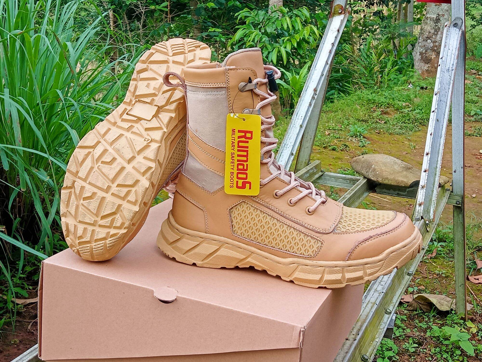 Terbaru-sepatu boots PDL RUMAOS krem gurun PNS ASN SATPOL-PP | Lazada ...