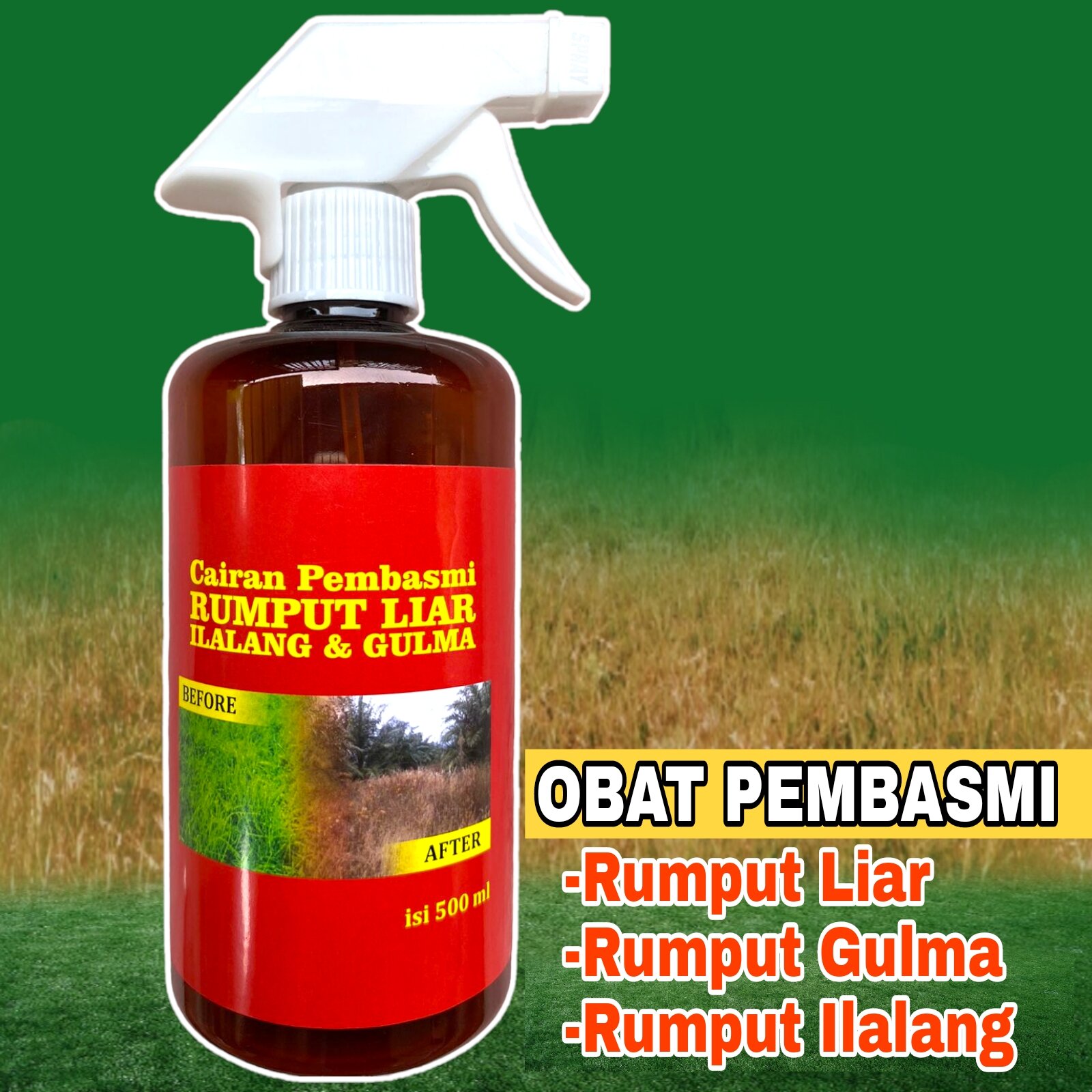 OBAT PEMBASMI RUMPUT LIAR | RUMPUT ILALANG | RUMPUT GULMA | 500ML | 1× ...