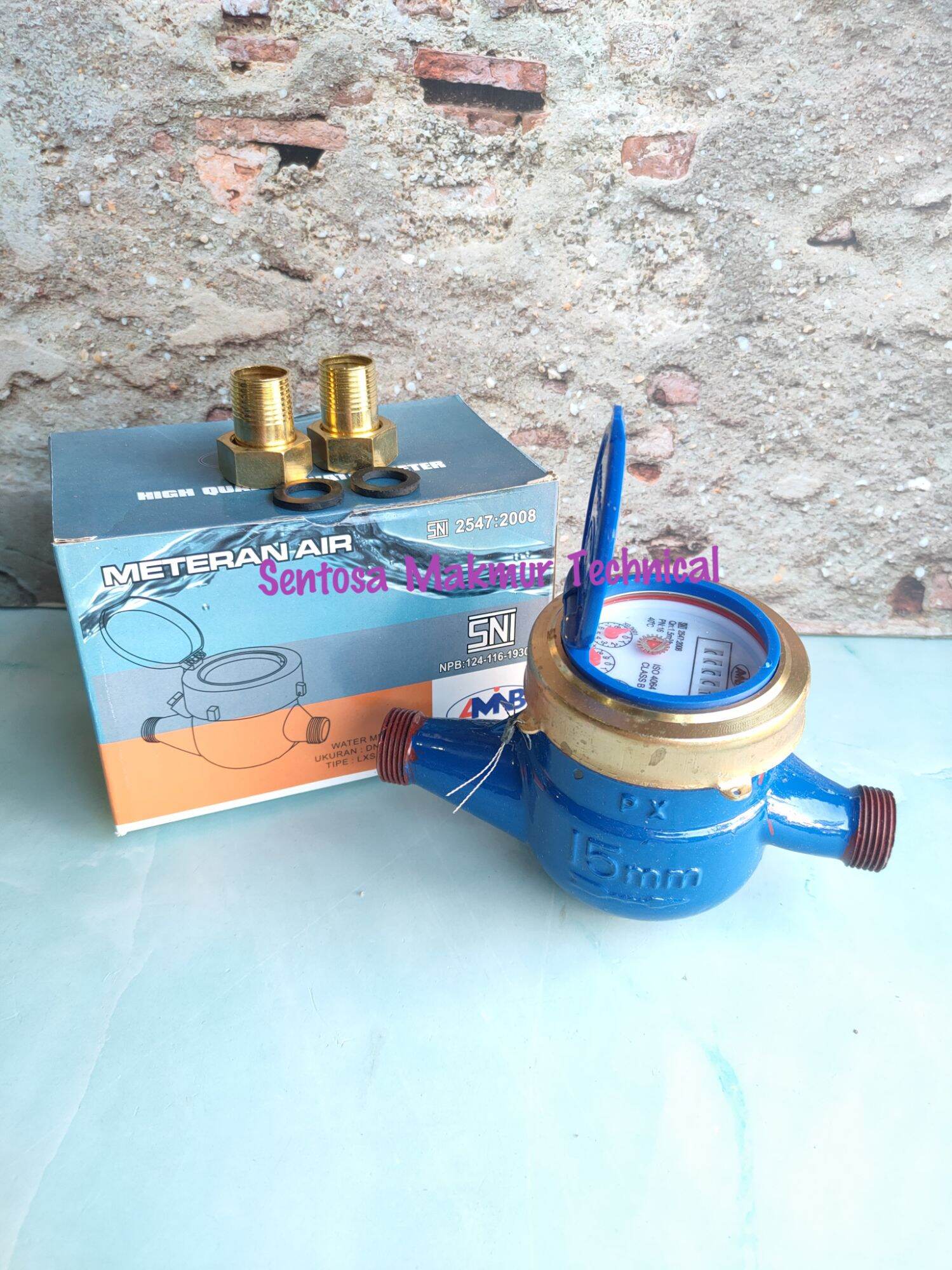 AMNB 1/2" Meteran Air Body Besi SNI PDAM PAM Water Meter 1/2 Inchi ...