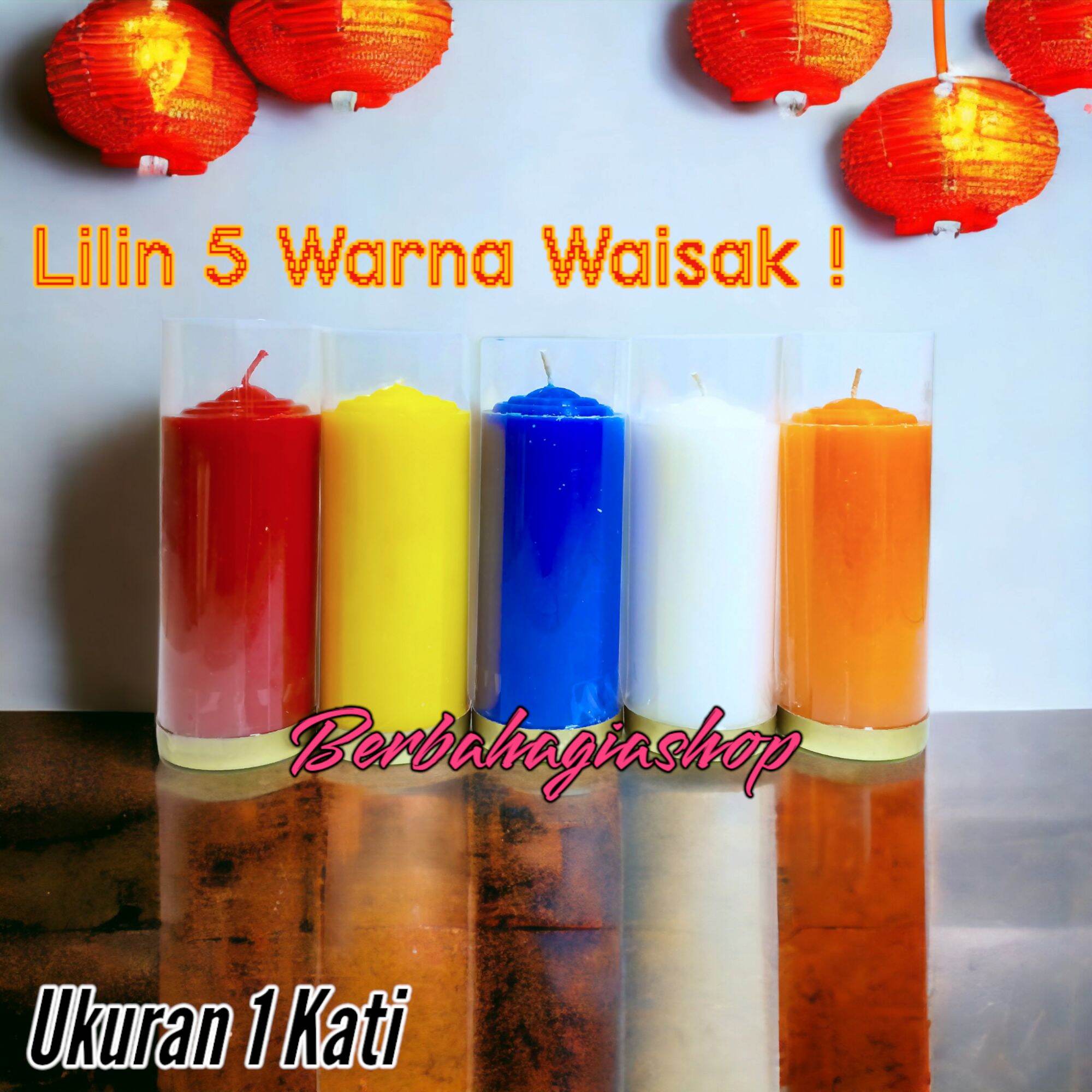 Lilin Sembahyang Buddha 5 Warna Buddhis 2 Ukuran Besar & Kecil Waisak / Lilin Pancawarna Panca ...