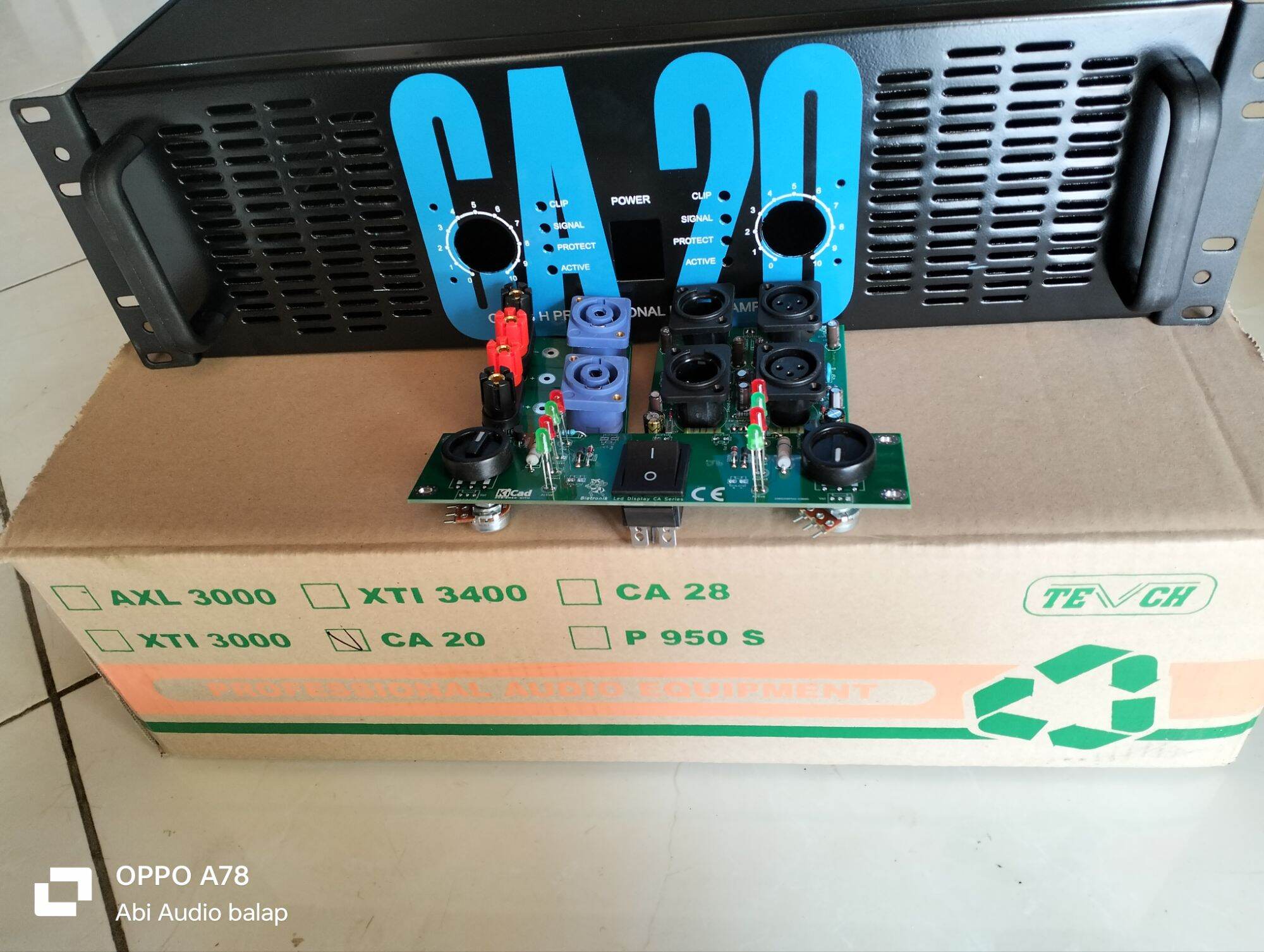 Box power amplifier Ca 20 lengkap panel depan dan belakang input ...