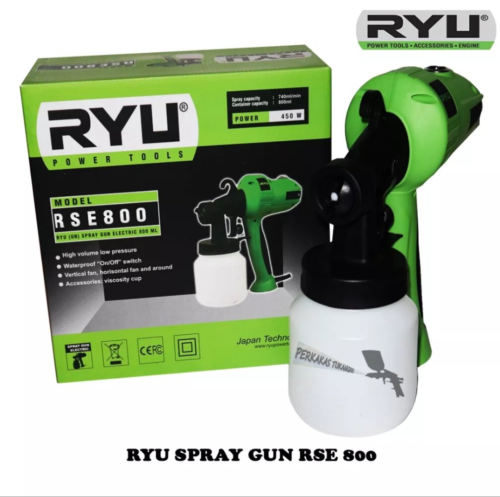 Spray gun electric RYU RSE 800 semprotan cat listrik Ryu | Lazada Indonesia