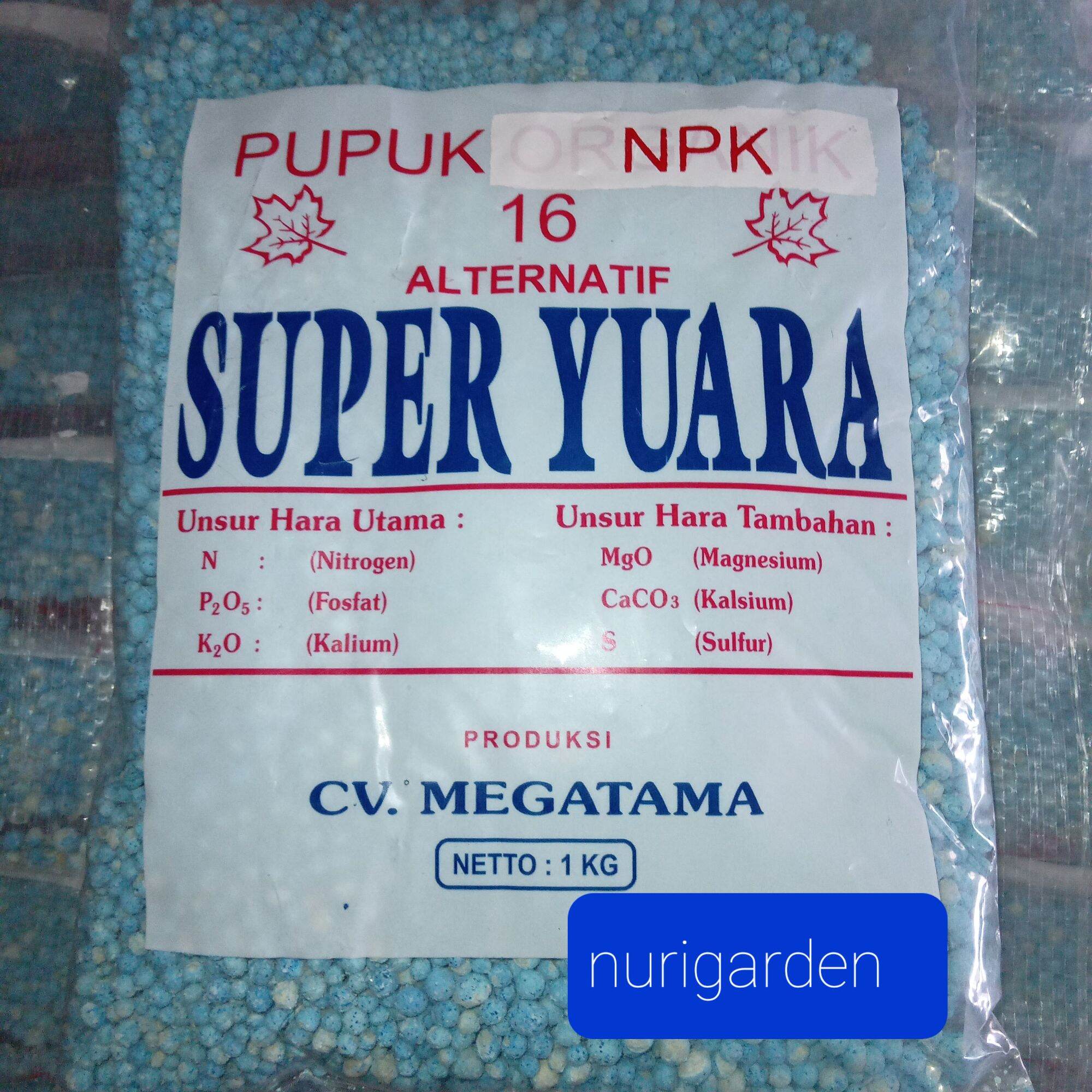 pupuk npk 16-16-16 SUPER YUARA untuk perangsang akar, daun dan buah ...