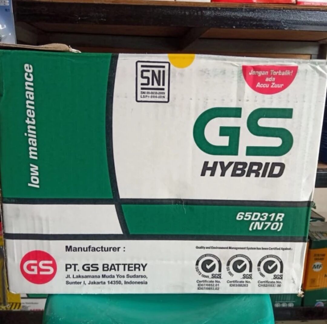 AKI BATERAI BASAH GS ASTRA HYBRID N70/65D31R N70 12V 70AH GENSET MOBIL ...