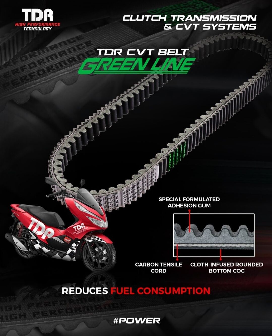 VAN BELT PCX 150 K 97 / ADV 150 TDR CVT Belt V.20 Green Line For All ...