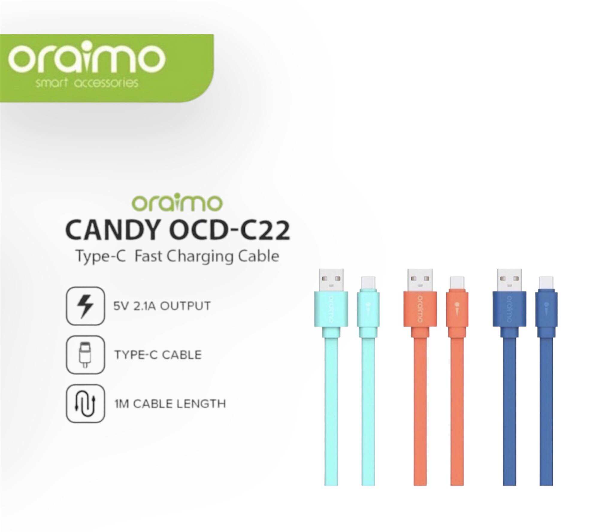 Kabel Data Type C Oraimo Candy OCD-C22 Real fast charging | Lazada ...