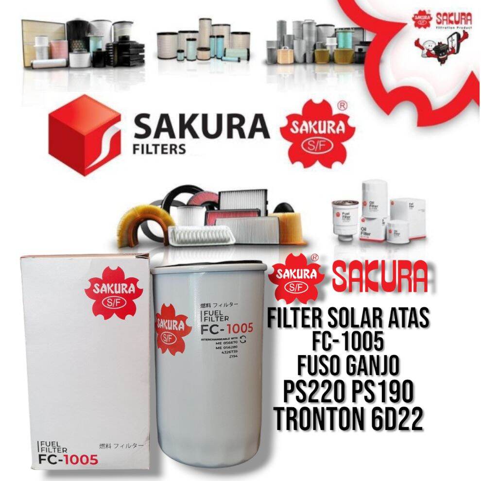 Fuel Filter Solar Atas Fuso Ganjo PS220 PS190 Tronton 6D22 Sakura FC ...