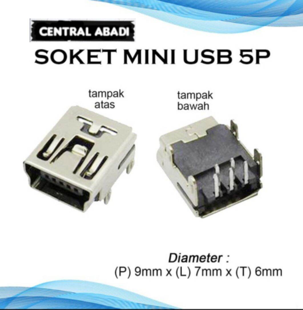 Soket Mini USB Kosong Cewe Plug SMD mini 5P USB Socket | Lazada Indonesia