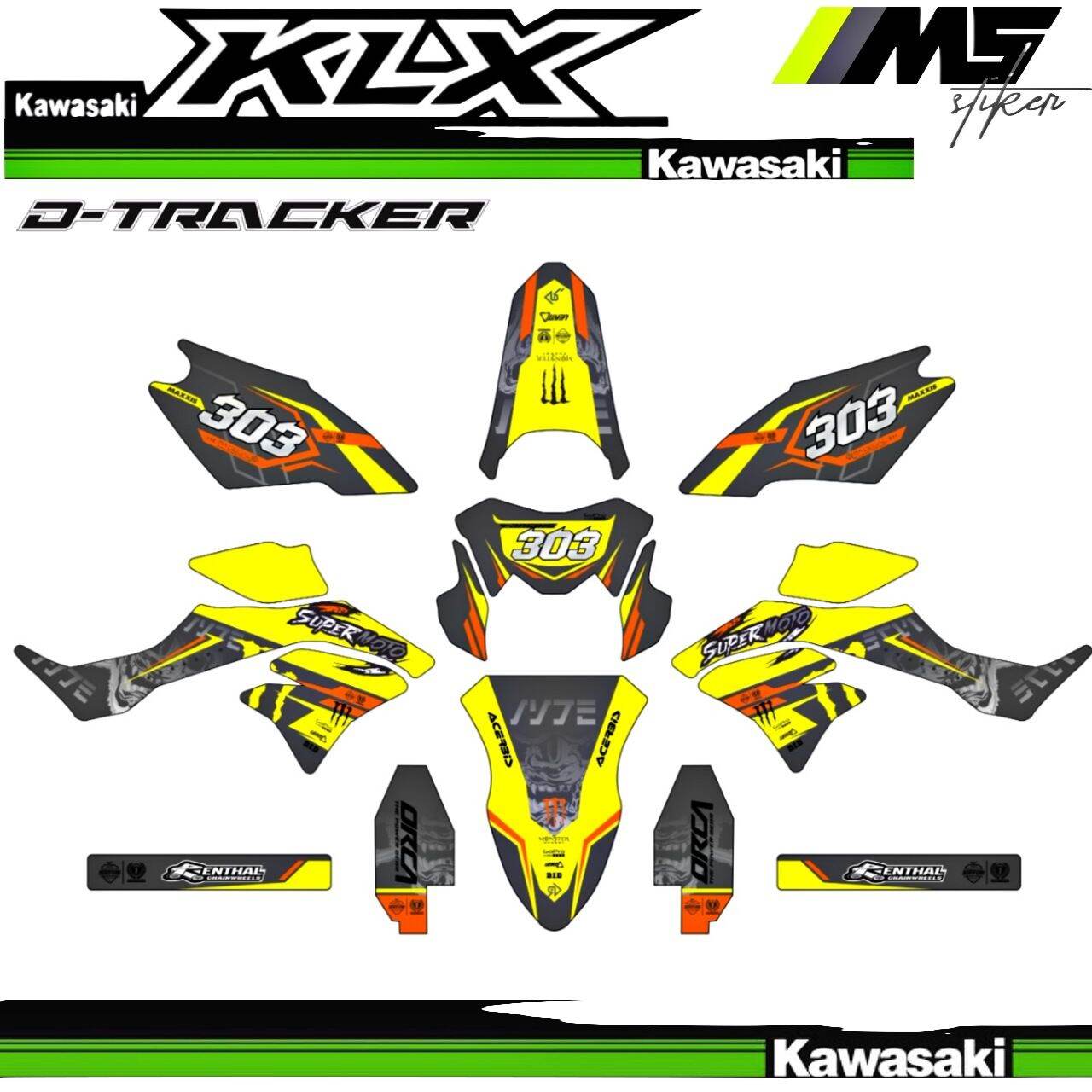 Decal Sticker Striping Variasi Fullbody KLX DTRACKER 150 2016-2022 ...