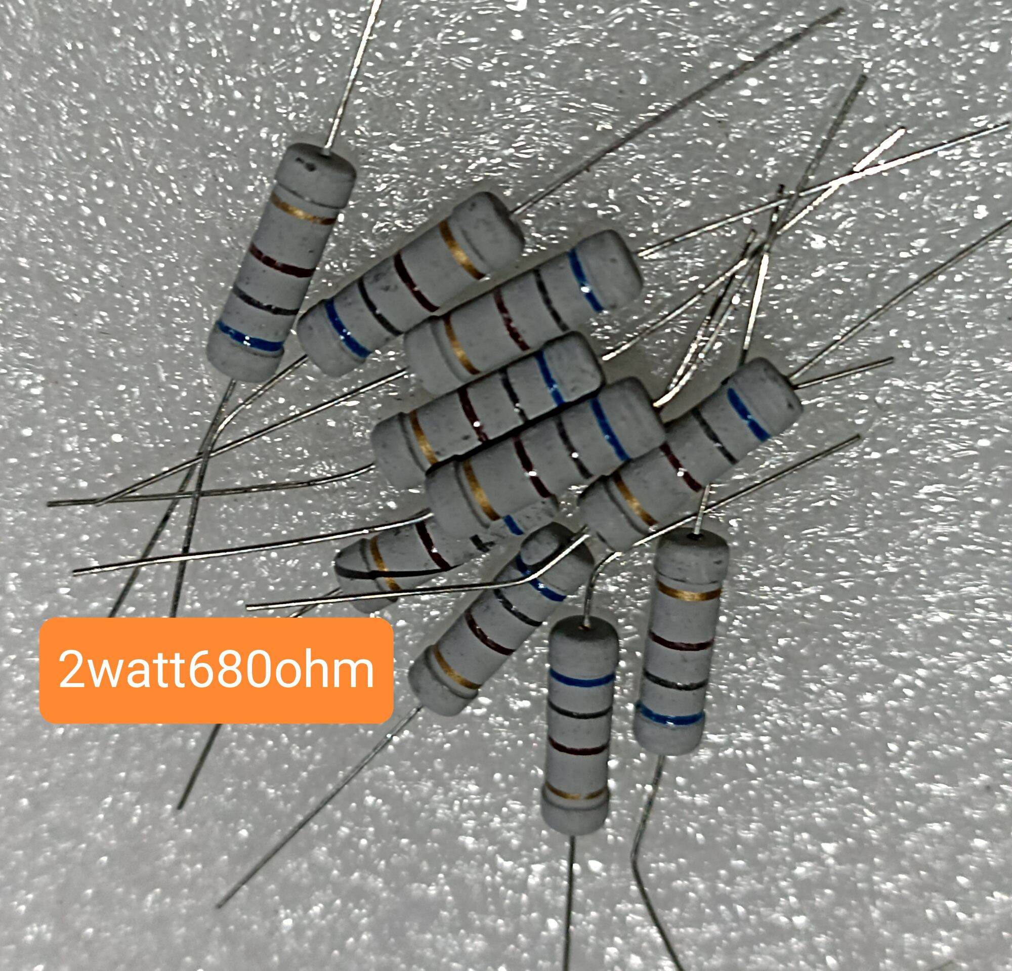 10buah RESISTOR 680 OHM 2WATT RESISTOR 2 WATT 680ohm 2w 680 ohm 5 ...