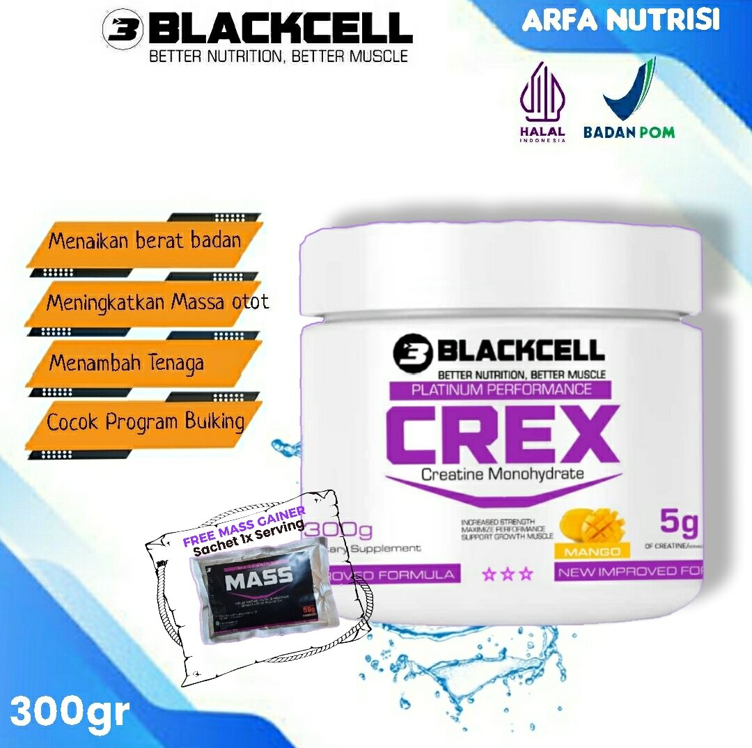 BLACK CELL CREX CREATINE Monohydrate 300gr POWDER | Lazada Indonesia