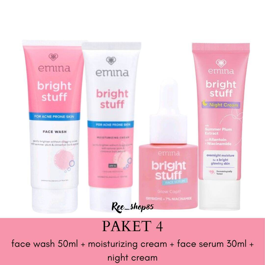 Emina Bright Stuff Acne Prone Skin Paket Lengkap Skincare Remaja 1 Set ...
