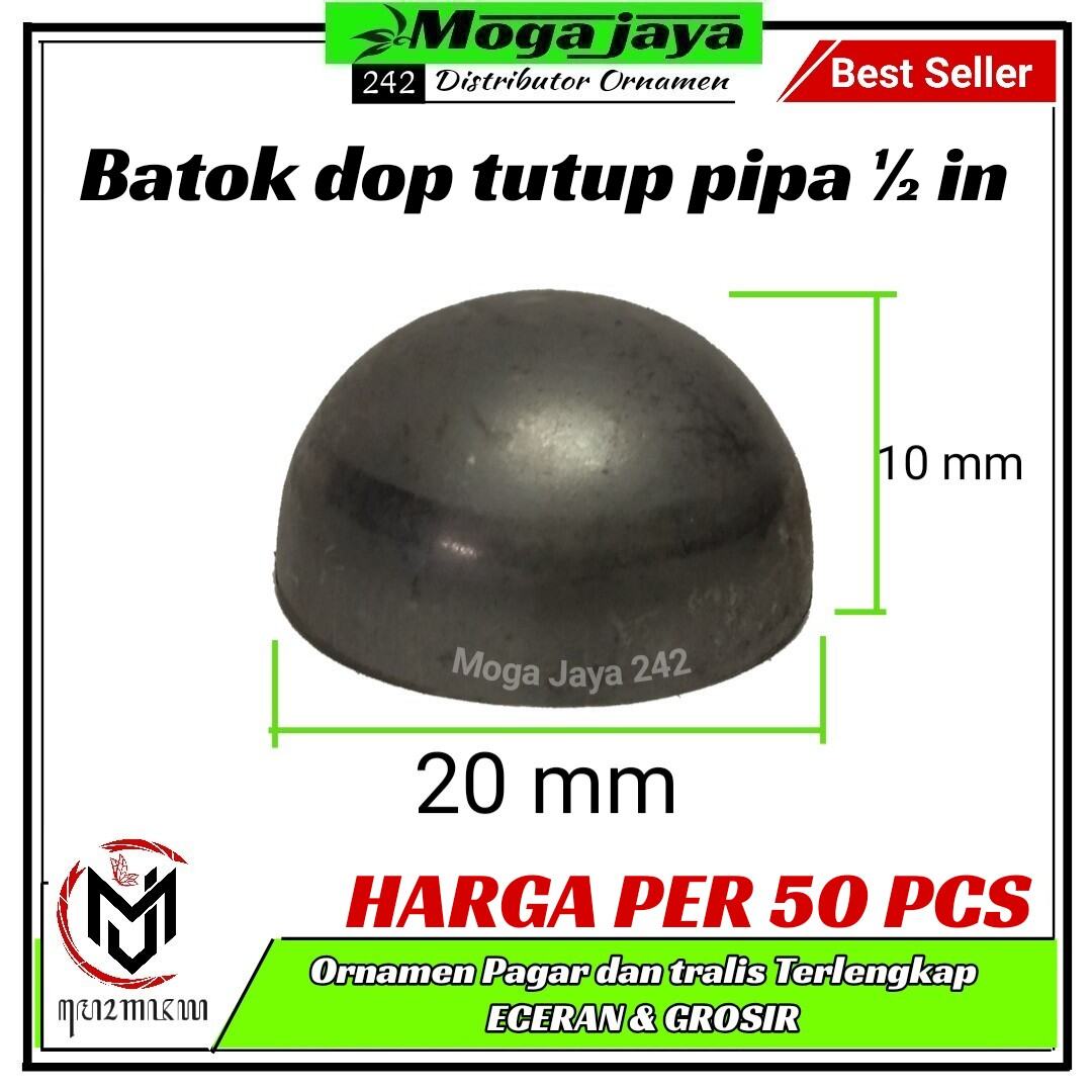 50pcs dop batok tutup pipa besi ½ in ornamen pintu pagar besi tempa dan ...