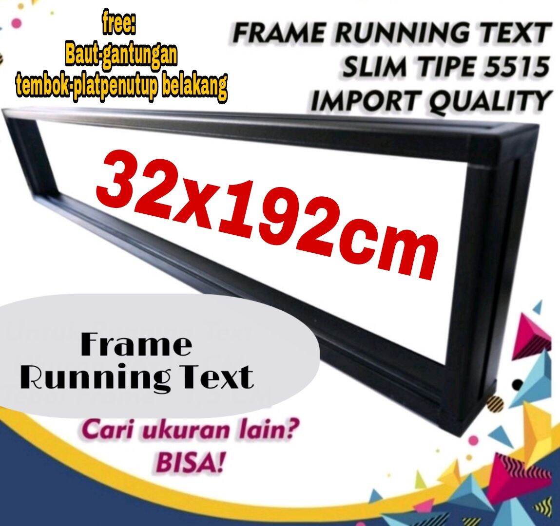 Frame Running text Besar lengkap penutup+baut p10/p5 | Lazada Indonesia