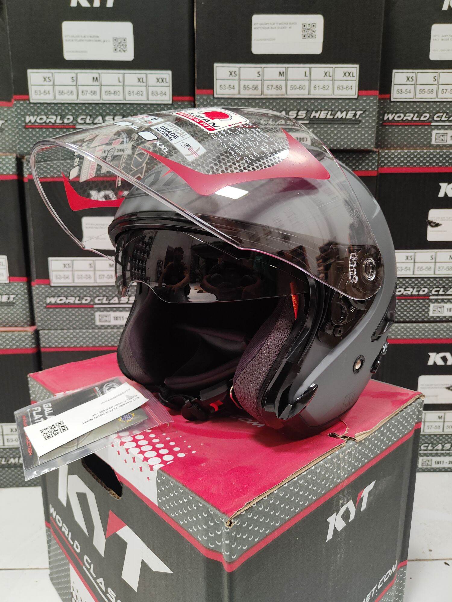 KYT GALAXY FLAT R MATT GORILLA GREY (ORIGINAL) | Lazada Indonesia