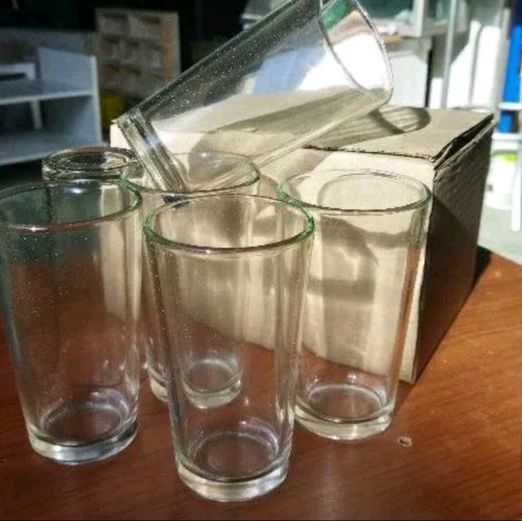 Gelas Bening Polos Tanggung /Gelas Kaca Tebal / Gelas Minum / Gelas ...