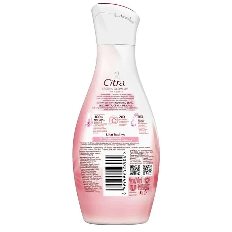 Citra UV Hand Body Lotion Supple & Bright Sakura with Collagen - 210ml ...